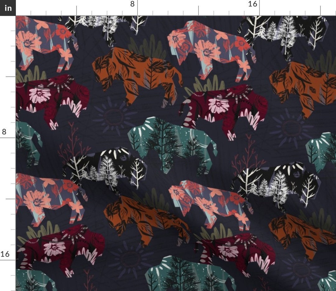 Multicolor Fabric Patchwork Bison by Prairie_folk_mama - Etsy
