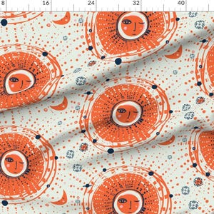 Mod Sun Fabric - Sol - Orange by Fable Design - Mid Century Modern Home ...