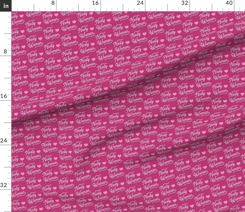 Pink Feminist Fabric Pink and Nasty by Brainsarepretty - Etsy