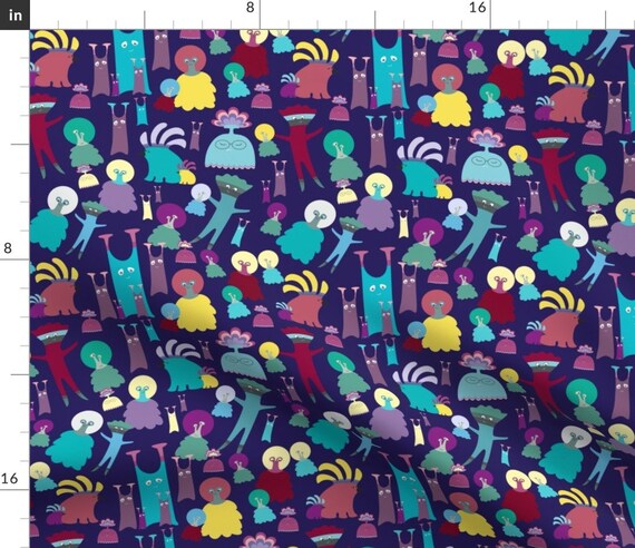 Alien Party Fabric Aliens Party by Dariara Alien Creatures - Etsy