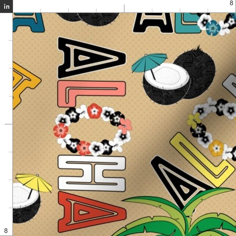 Aloha Fabric Aloha by Vannina Aloha Hawaii Tropical Summer - Etsy