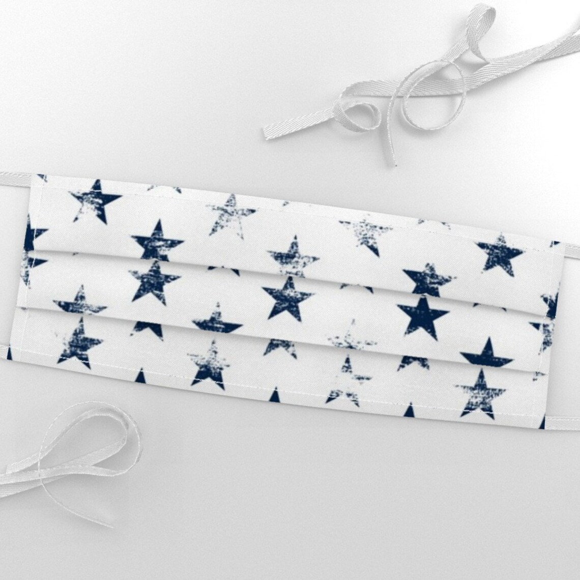 Navy Blue Star Fabric Distressed Navy Blue Stars on White - Etsy