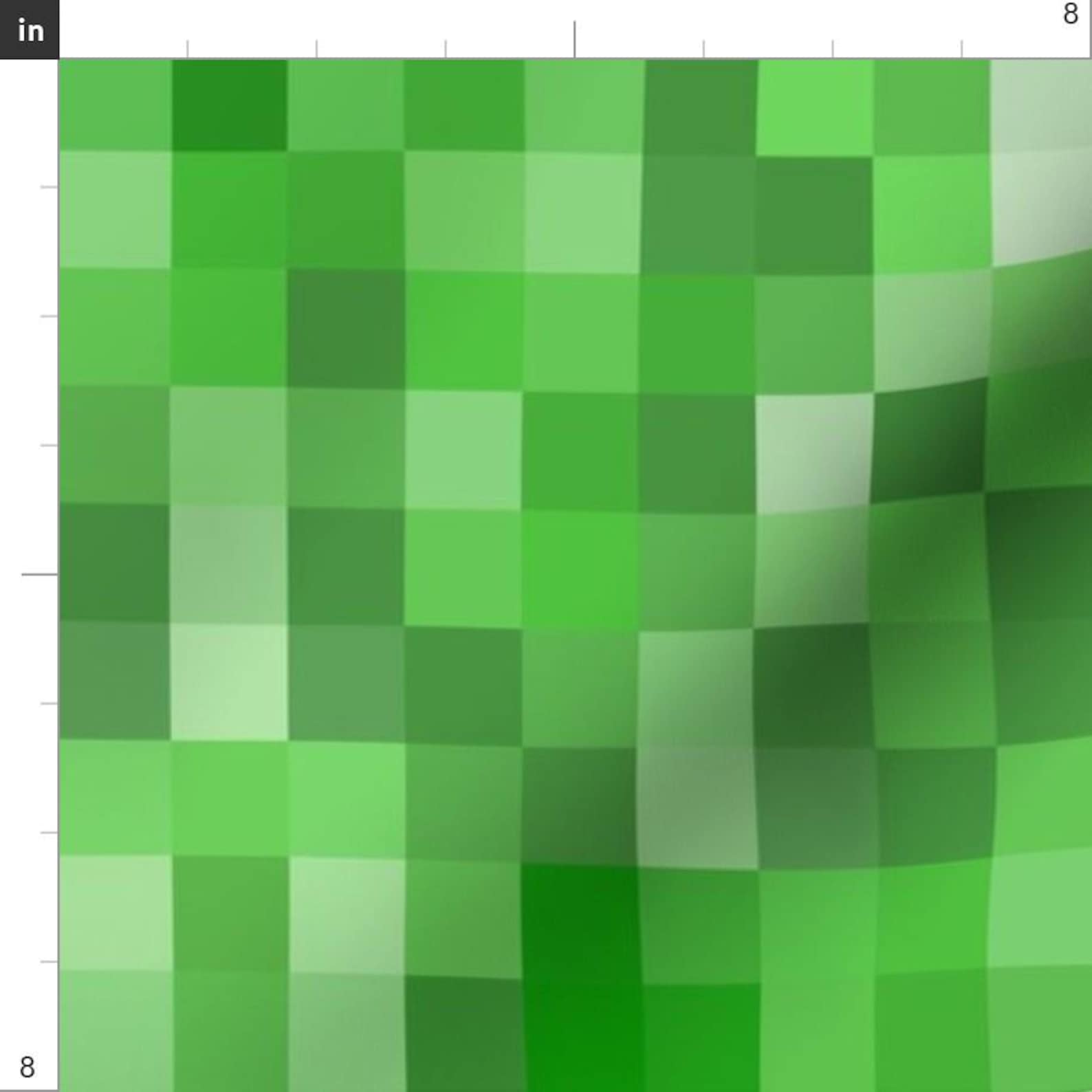 Green Pixels Fabric - Pixel Party / Green by Willowlanetextiles - Green ...