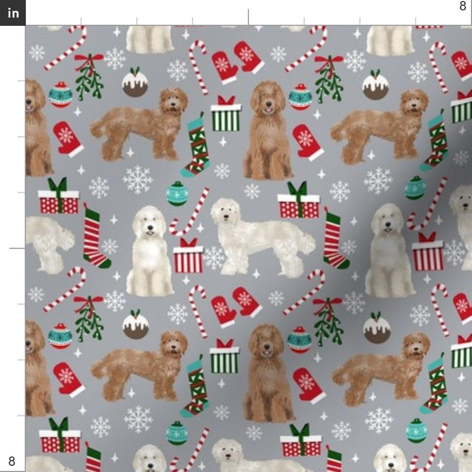 Labradoodle Fabric Labradoodle Dog Breed Christmas Stockings | Etsy