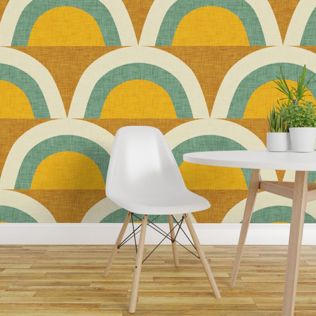 Mid Century Modern Wallpaper - New Mid Mod Rainbow Magic by Bruxamagica ...