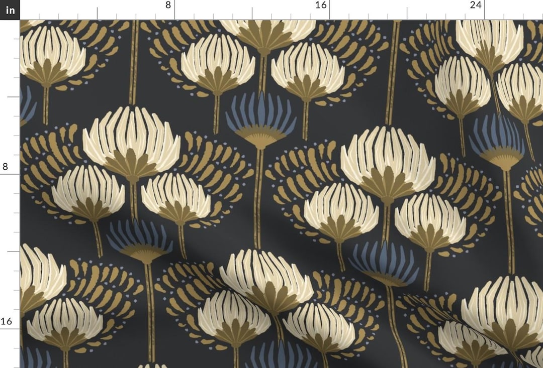 Deco Floral Fabric - 1920 Blossom by Nancy_bradham - Art Deco ...