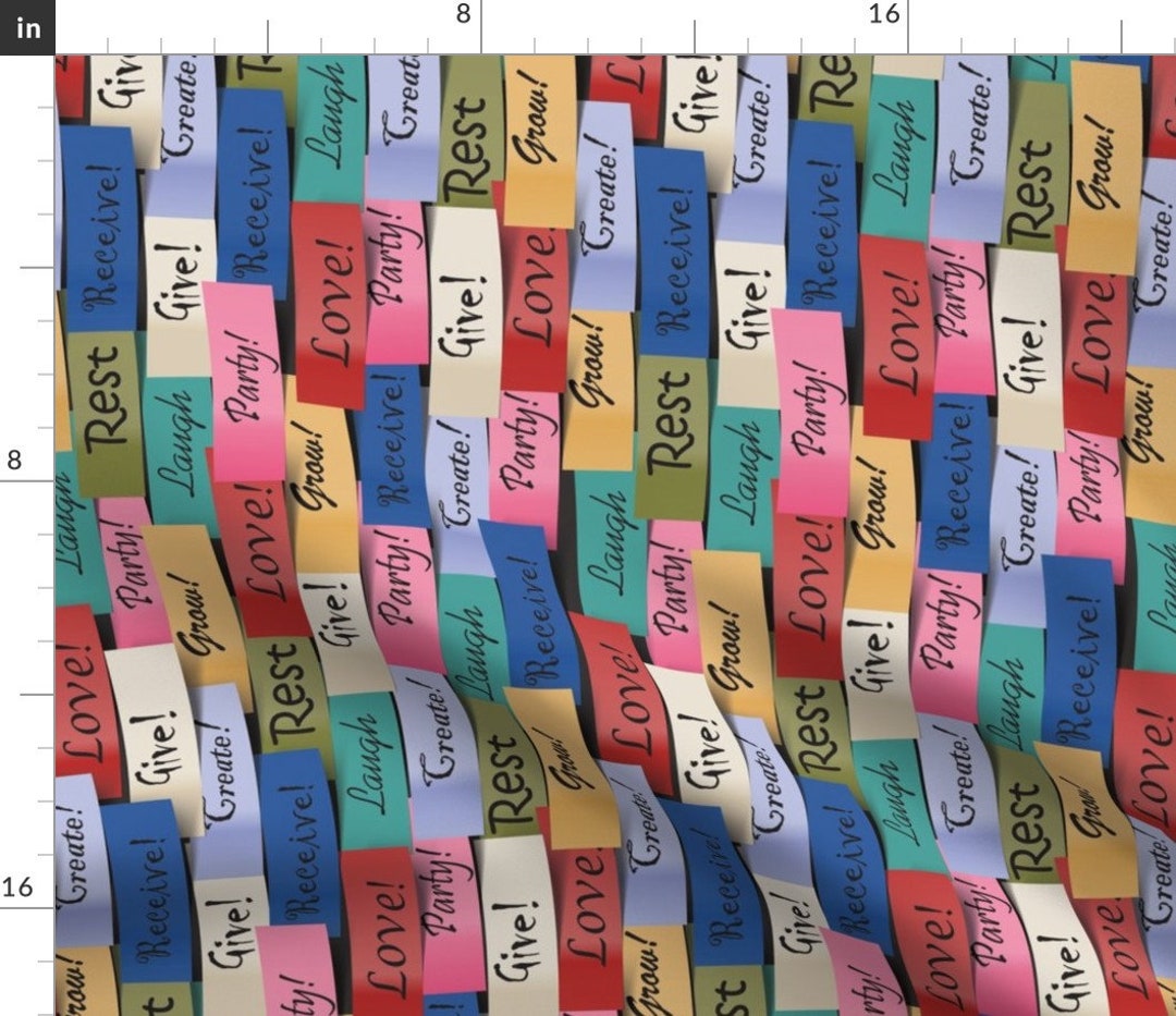 Affirmations Fabric Affirmations in Blue by Kociara Affirmations ...