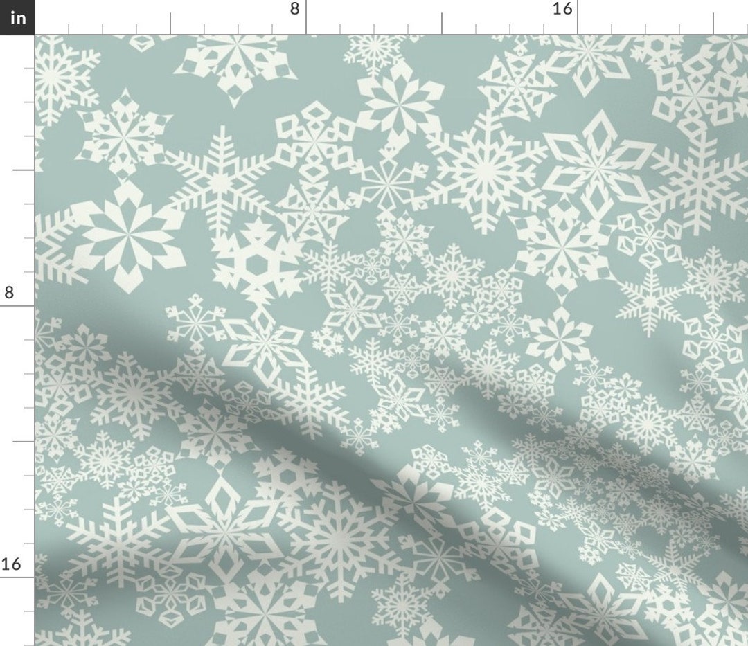 Snowflake Fabric Snowflakes by Kimsa Seasonal Holiday Winter Cotton ...