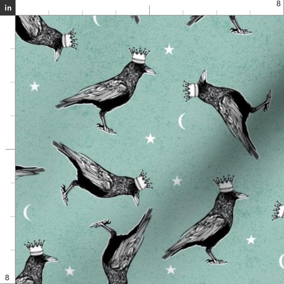 Royal Crows Fabric - King of the Crows by Cynthiafrenette - Royal Crows ...