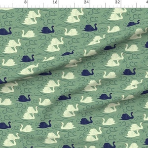 Black Swans Fabric Swan by Susan Polston Swan Water Birds Goose Animal ...