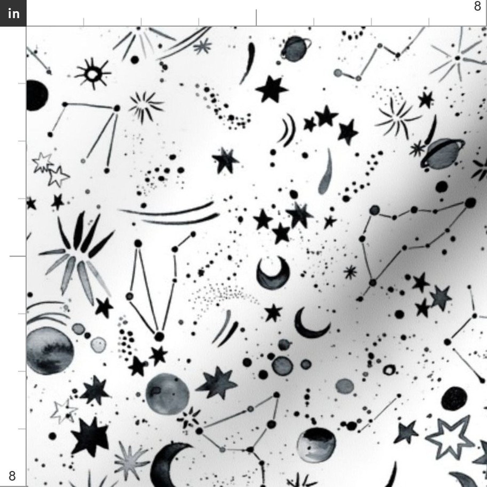 Astrology Fabric Constellations by Ninola-design Horoscope - Etsy