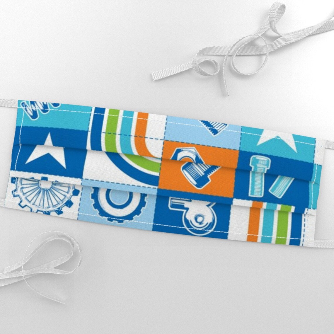 Robot Nuts and Bolts Fabric I Love Robots Squares by - Etsy