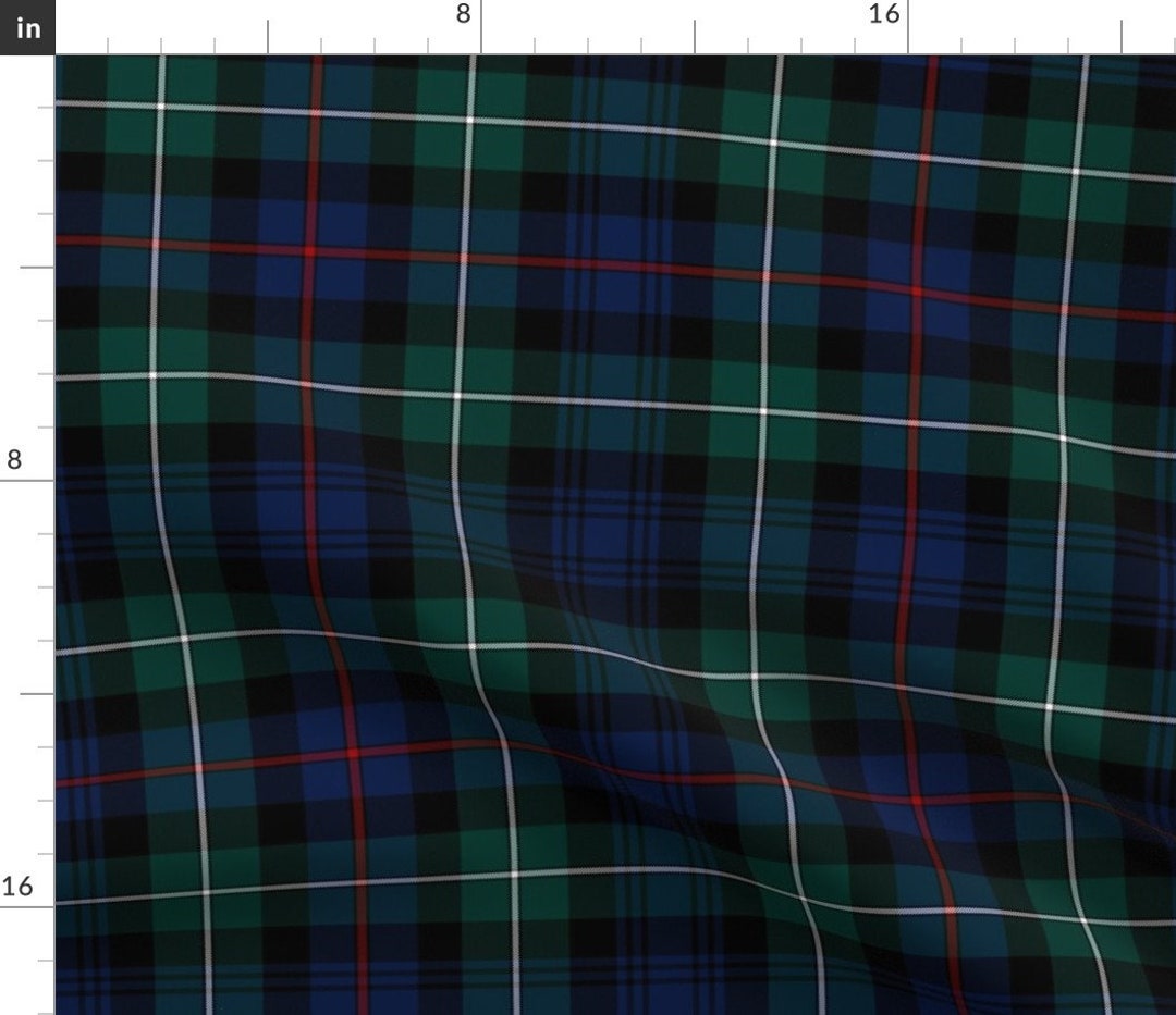 Blue Tartan Plaid Fabric Mackenzie Tartan by Weavingmajor Green Plaid ...