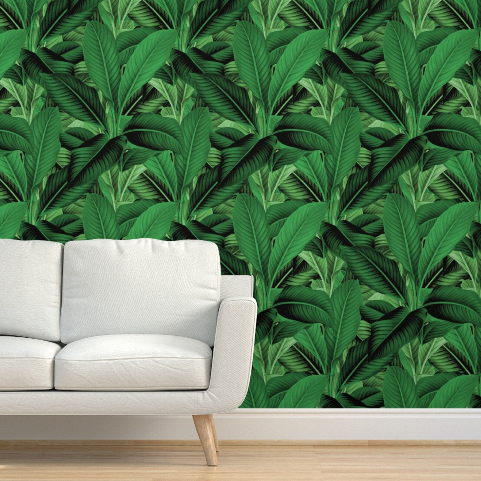 Palm Leaves Wallpaper Palm in Palm Green by - Etsy