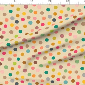 Rainbow Polka Dots Repeat Simple Fabric Mid Century Polka Dots Large by ...