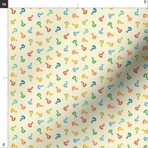 Question Fabric Tiny Mini Ditsy Rainbow Print Question Marks Kid ...