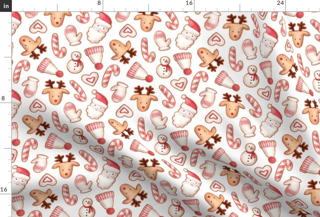 Gingerbread Cookies Christmas Fabric - Christmas Gingerbreads by ...