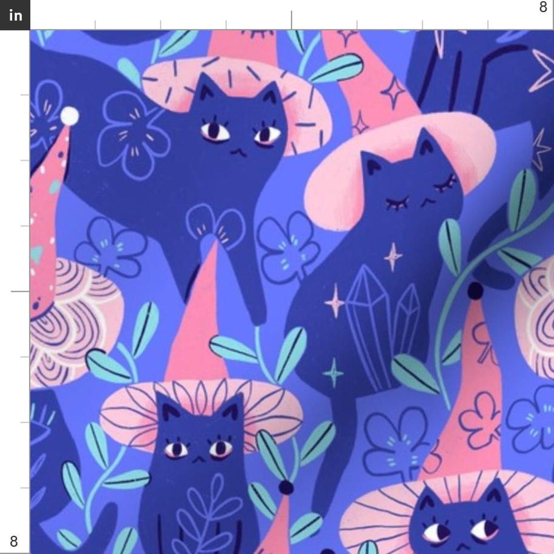 Cats Fabric - Witch Cats by Kostolom3000 - Talismans Magical Mystical ...