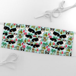 Corgis & Tiki Fabric Corgi Tricolored Fabric by Petfriendly | Etsy