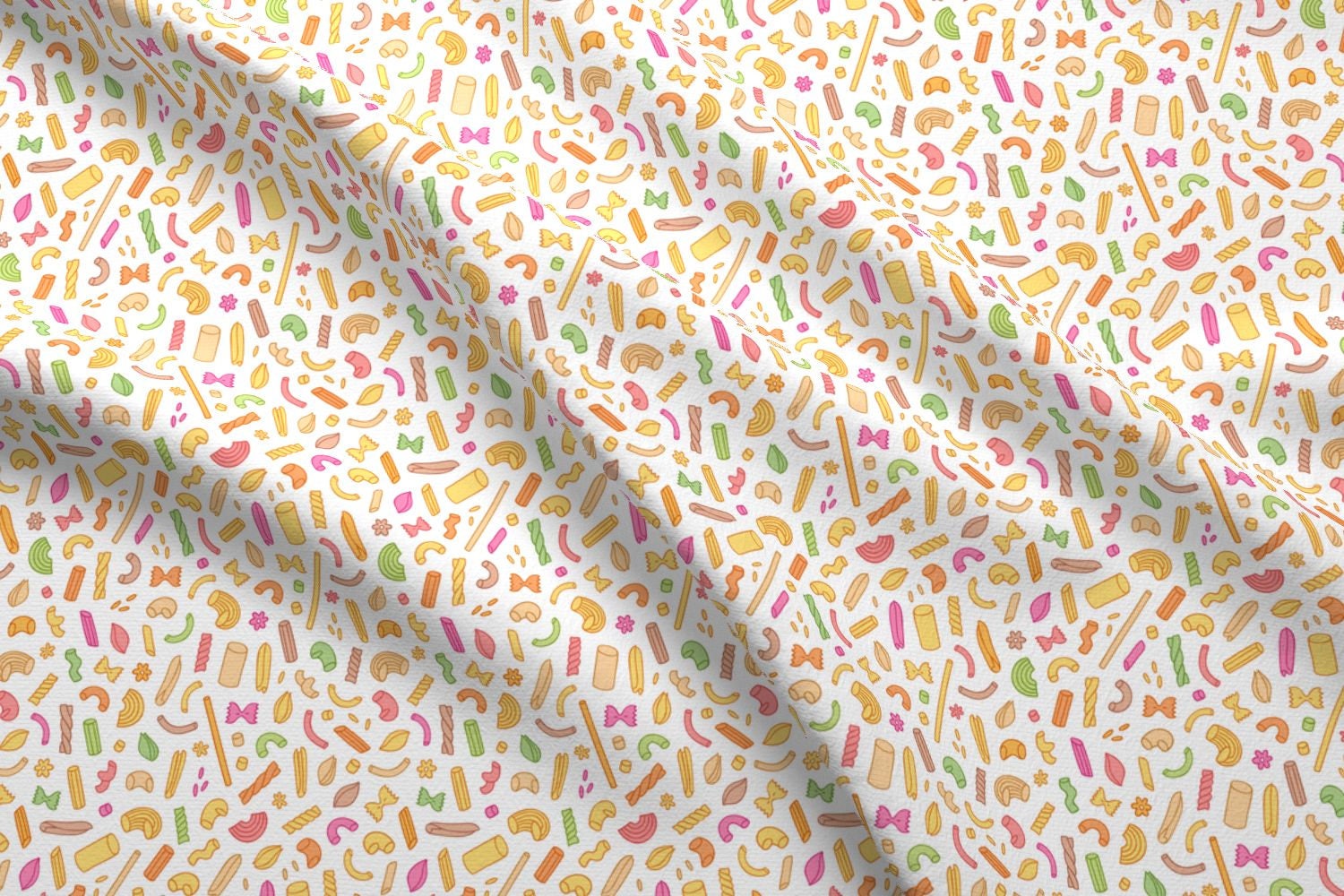 Kawaii Pasta Fabric Pasta By Stolenpencil Colorful Kids | Etsy