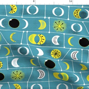 Eclipse Fabric Eclipse Mid Century Style by Vinpauld Blue Yellow Solar ...