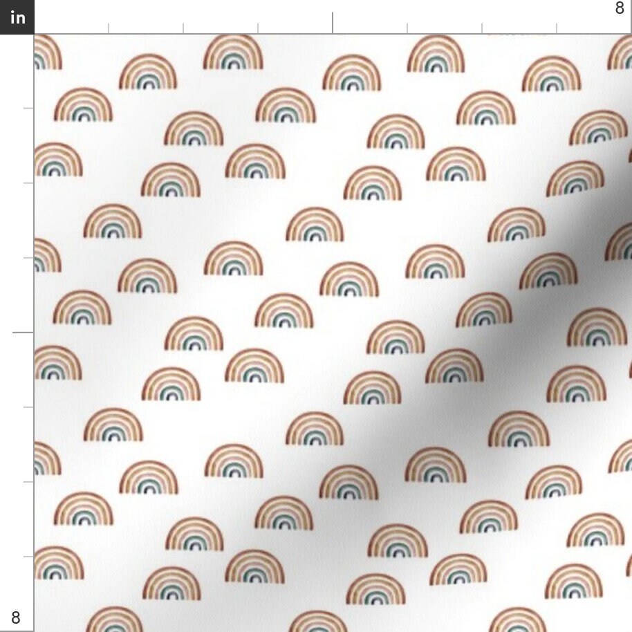 Mini Rainbows Fabric Mini Micro Scattered Rainbow White - Etsy