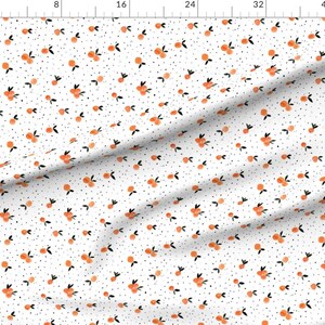 Clementines Watercolor Fabric Clementine Cutie and Dots on White by ...
