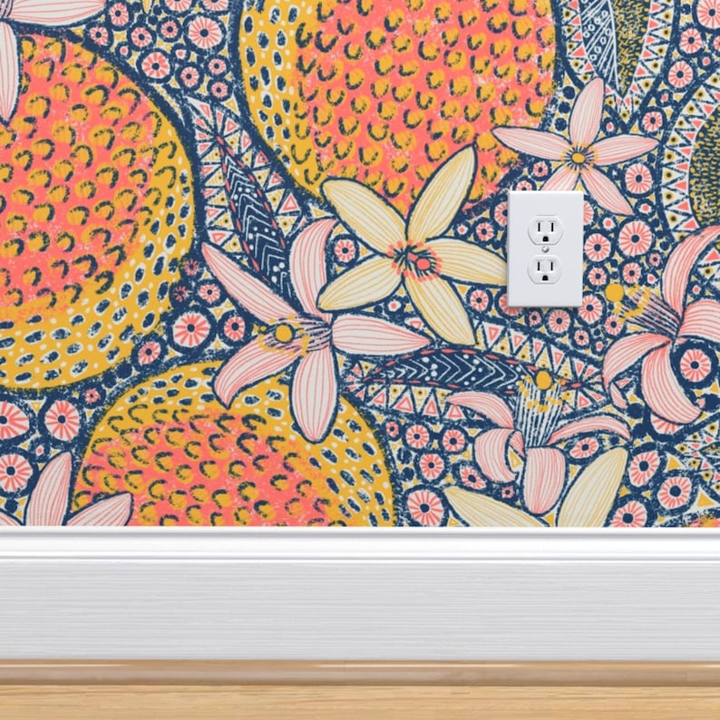 Orange Wallpaper African Oranges by Helenpdesigns Fruit | Etsy