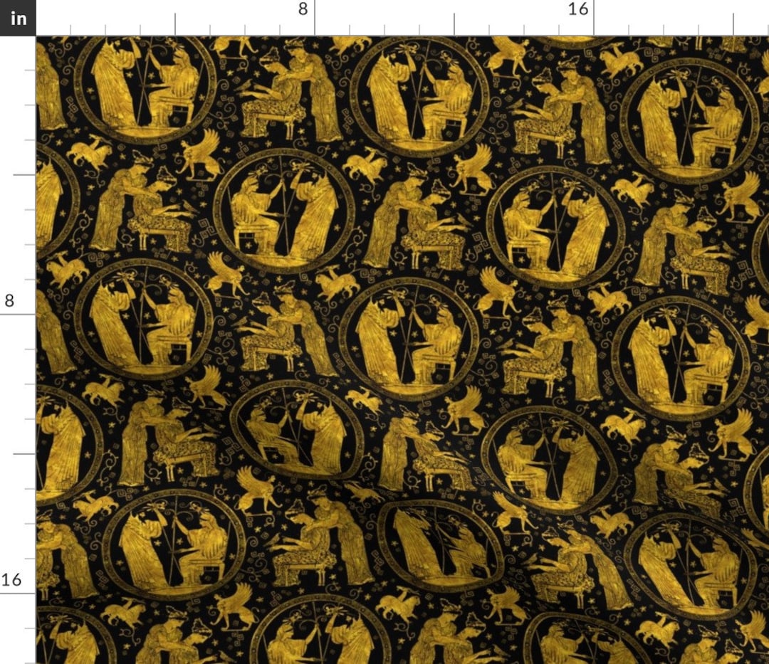 Greek Fabric Greekart by Gaiamarfurt Greece Grecian - Etsy