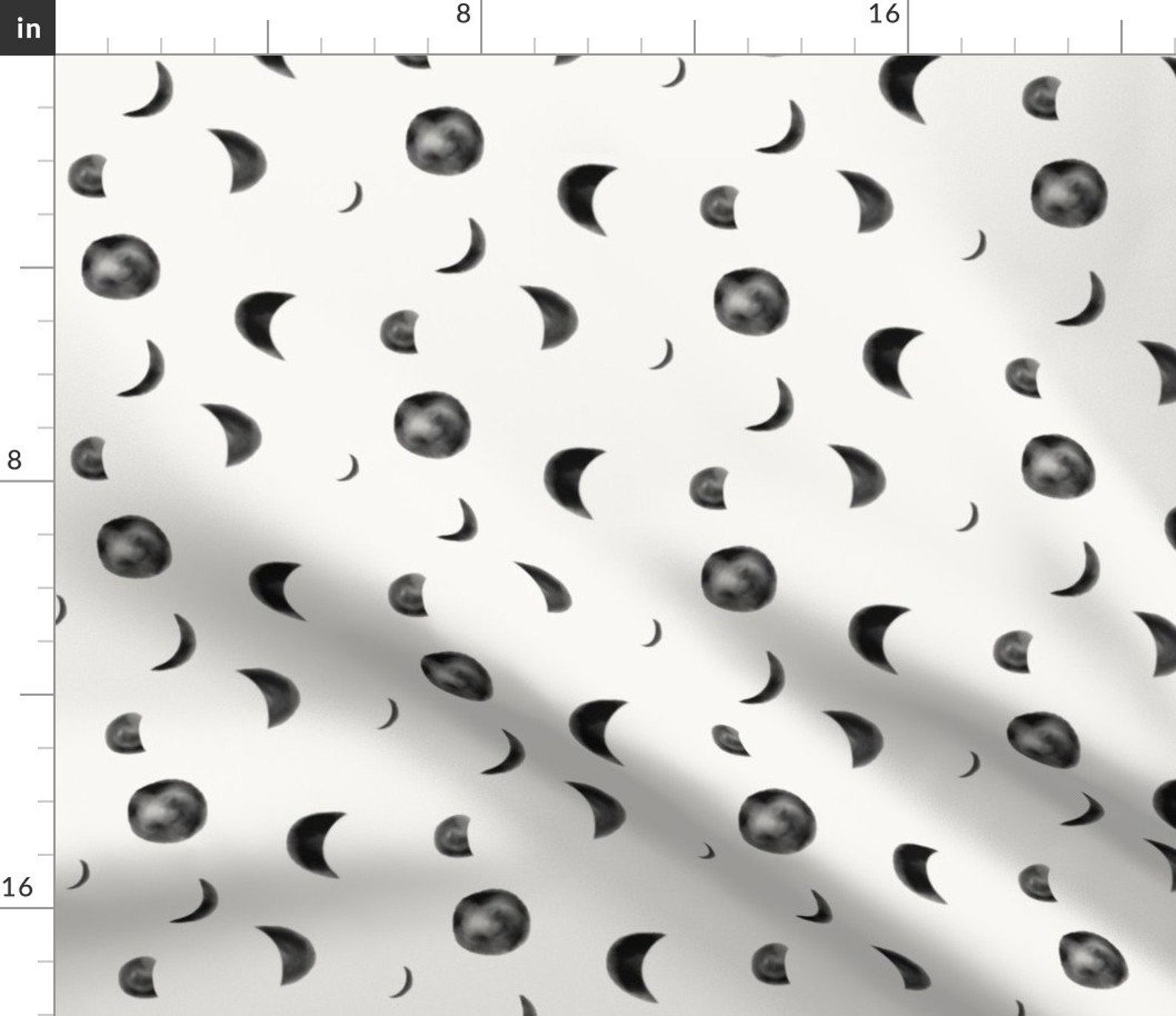 Watercolor Moon Phases Fabric Moon Phases Watercolor Moon | Etsy