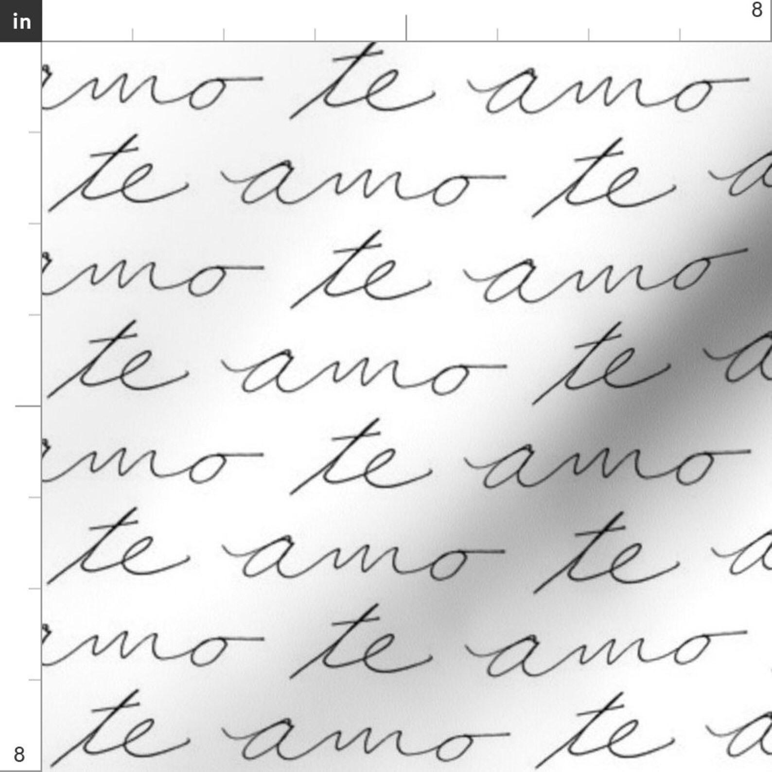 Te Amo Fabric Te Amo by Thin Line Textiles Te Amo Script I - Etsy
