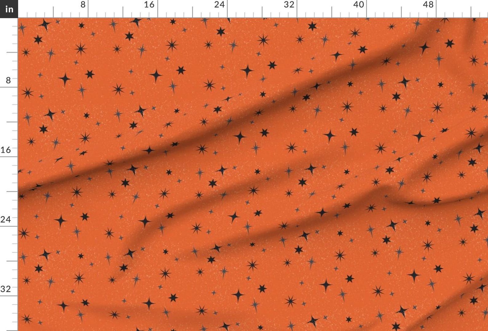 MCM Halloween Fabric - Halloween Stars by Heidikenney - Black Orange ...