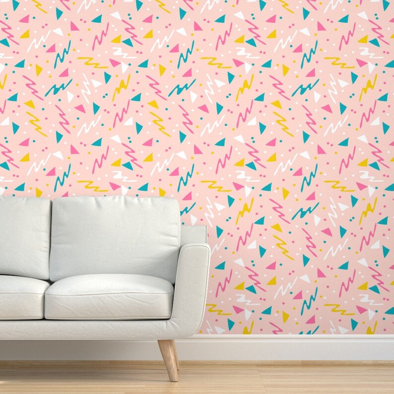 Retro Geo Wallpaper 90s Retro Rad 80s 90s by Andrea Lauren - Etsy