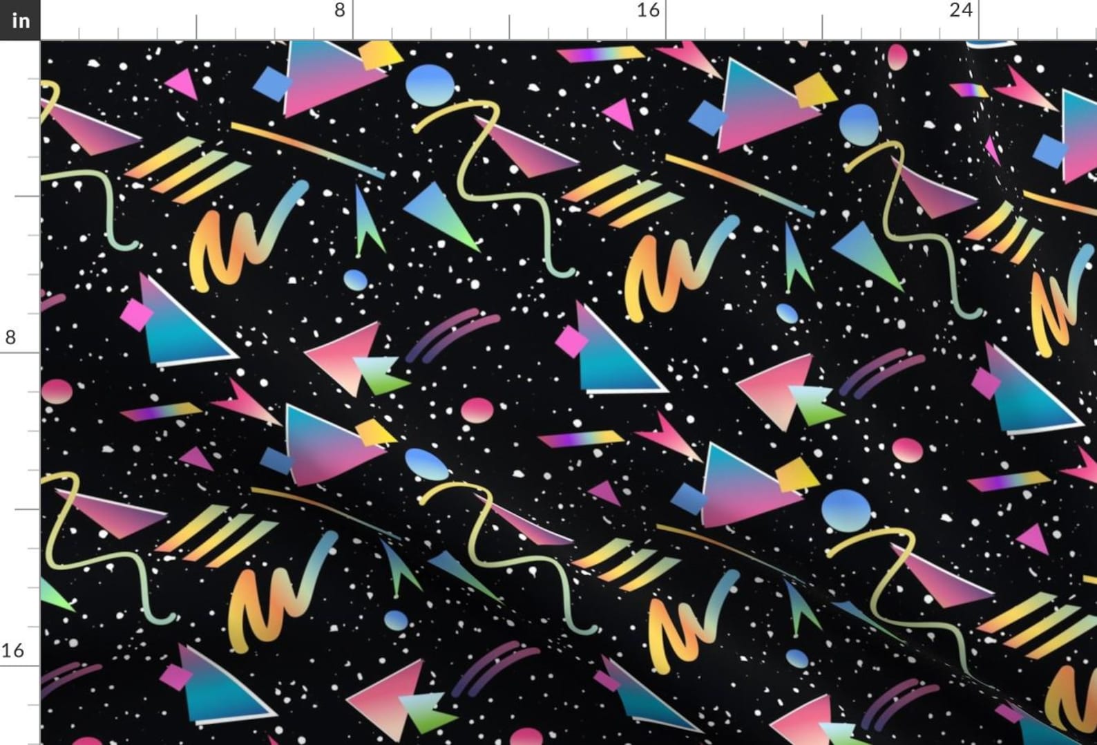 1980s Fabric - Stuck in the 80s by Rosetipitinodesigns - Black Neon ...