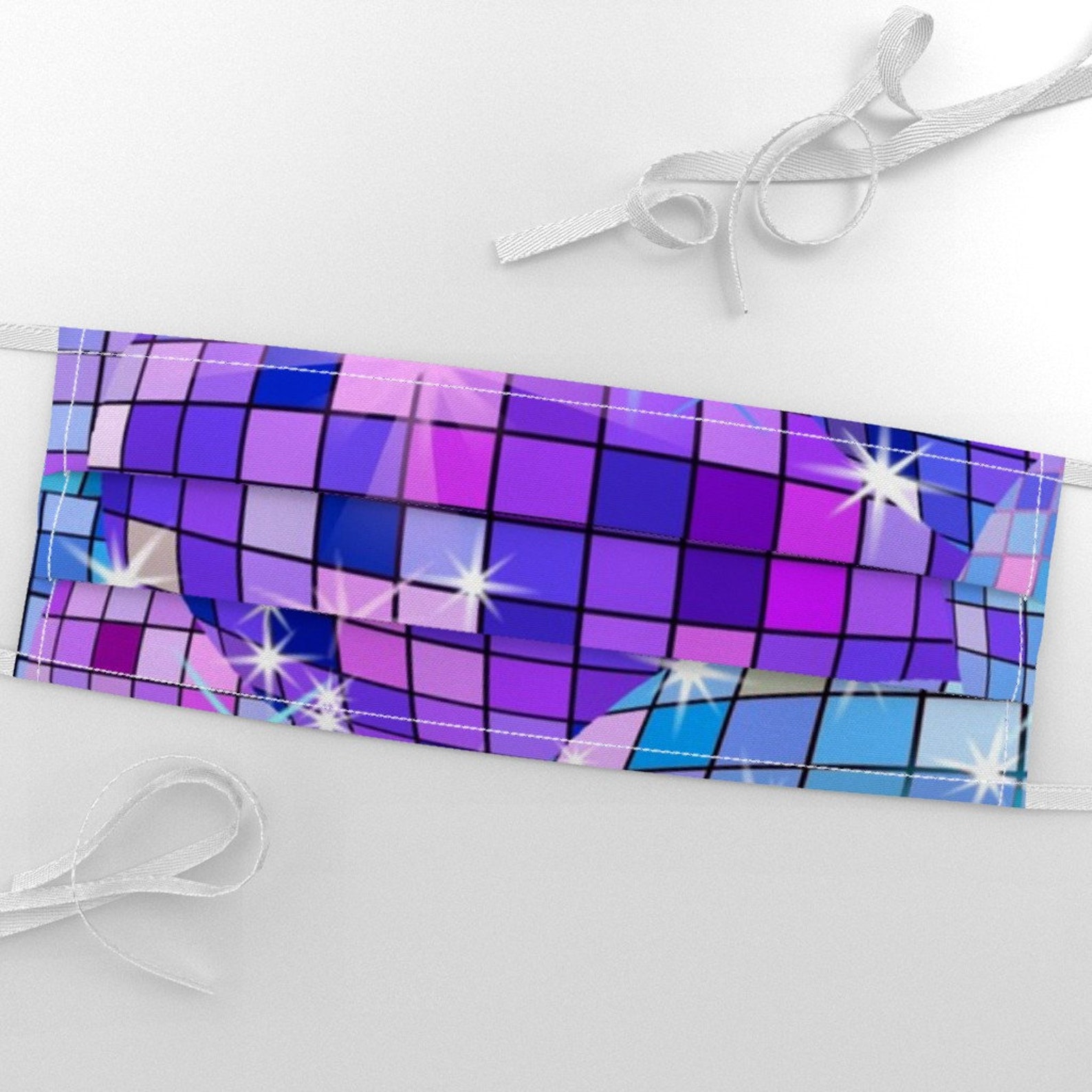 Mirror Ball Fabric Dazzling Disco Mirror Ball Lights by - Etsy