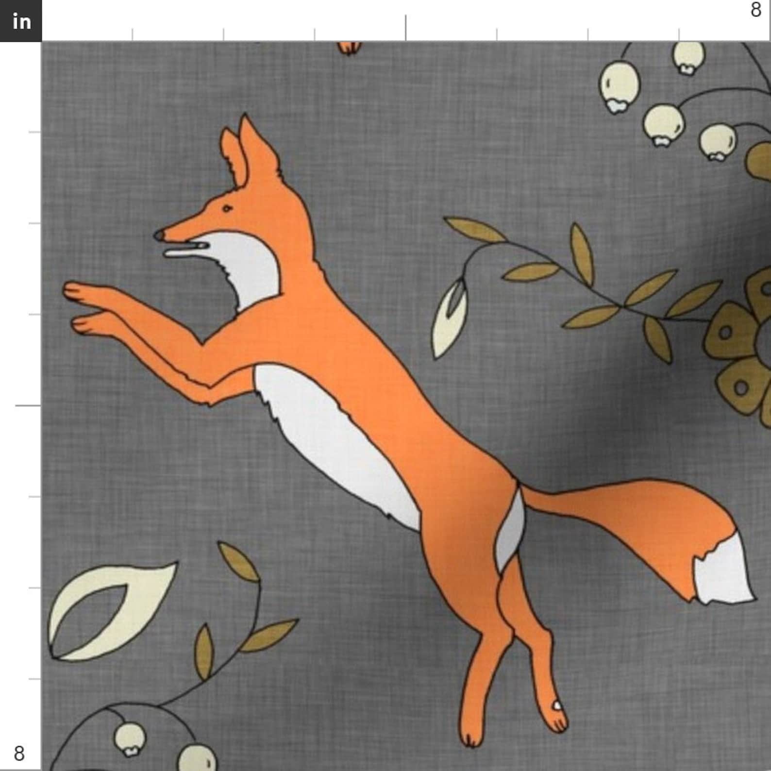 Woodland Fox Fabric Foxen Fabric by Holli Zollinger Modern - Etsy