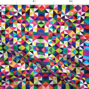 Rainbow Cheater Quilt Fabric Colorful Cheater Triangle Squares Quilt ...