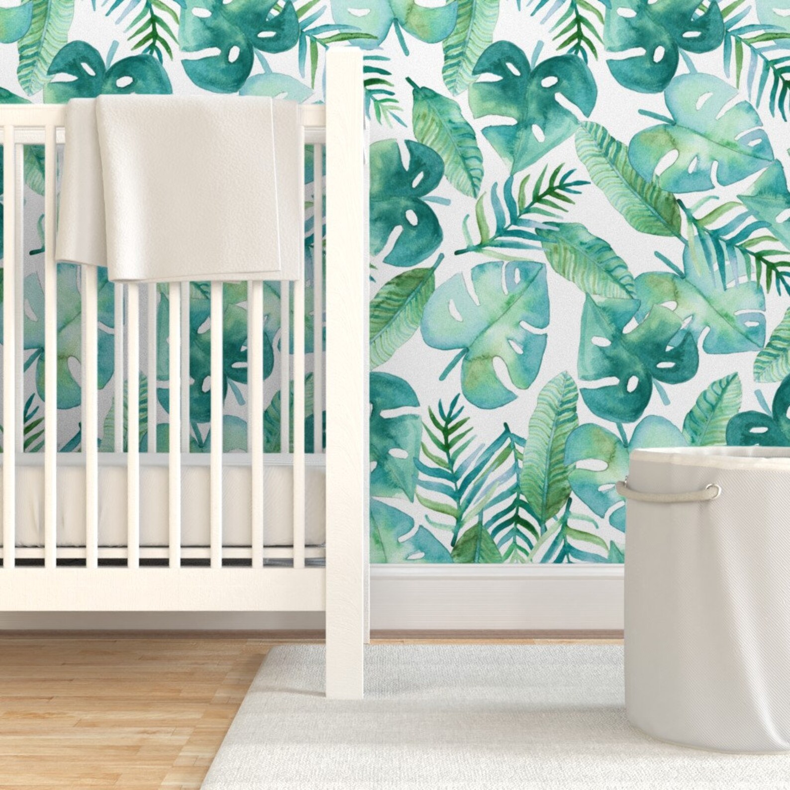 Tropical Wallpaper Cyan Tropical Jungle by Tangerine-tane | Etsy