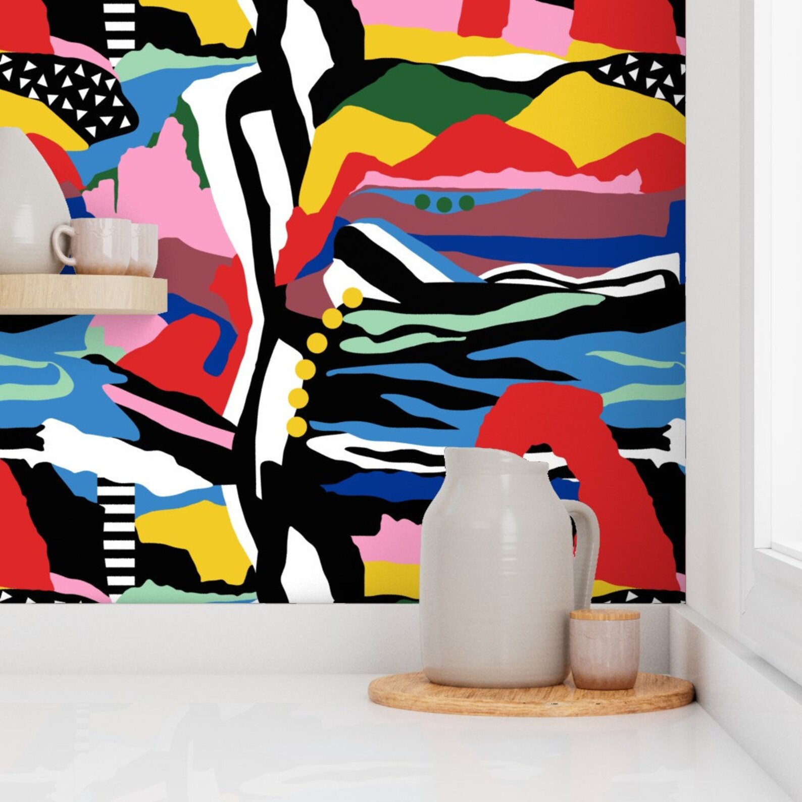 Postmodern Wallpaper Abstract Landscape by - Etsy