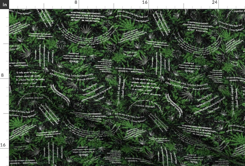 Marijuana Fabric - Weed Pot Leaf Herb Ganga Black Green 420 Cannabis ...