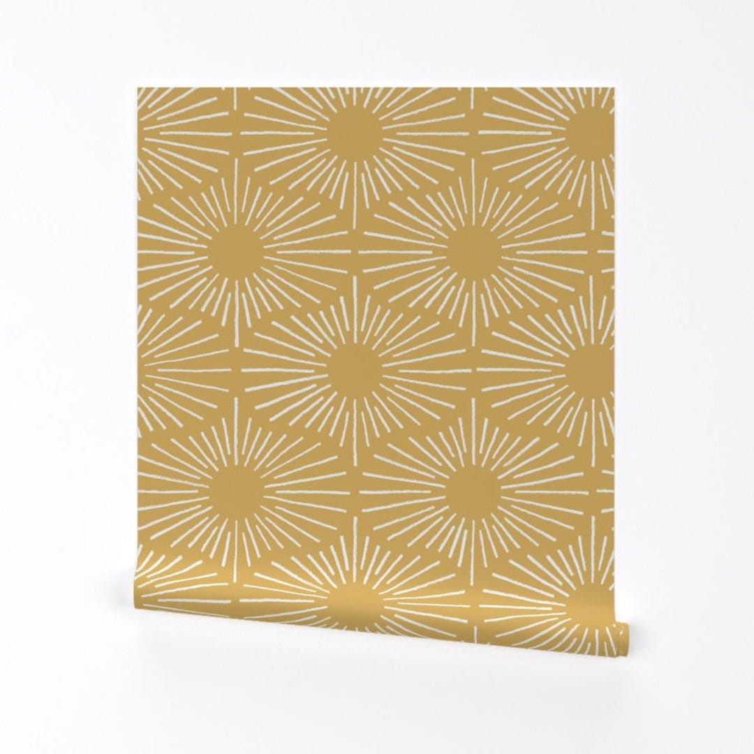 Art Deco Sunshine Removable Peel and Stick Wallpaper - Vintage Bohemian ...