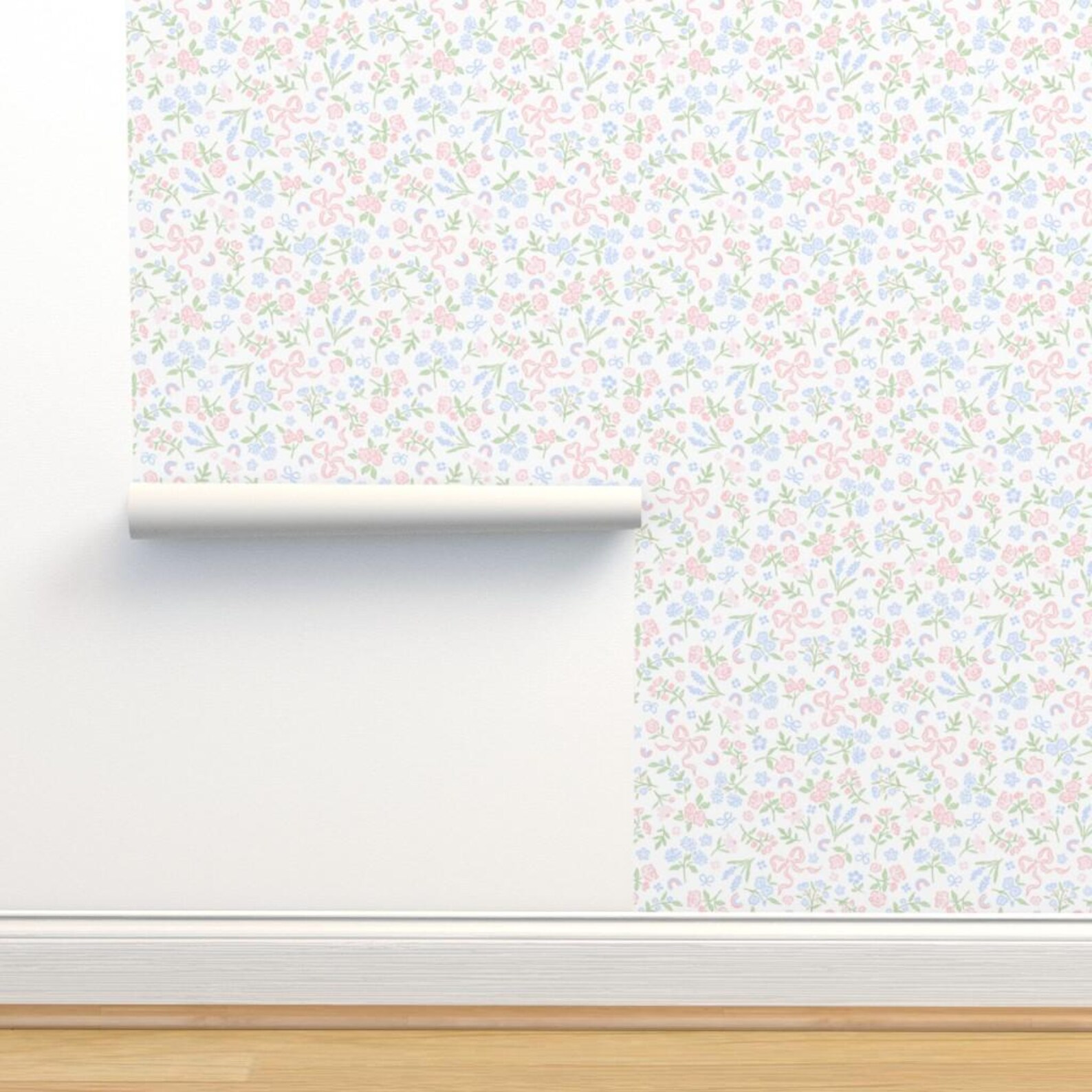Preppy Pastel Floral Removable Peel and Stick Wallpaper - Watercolor ...