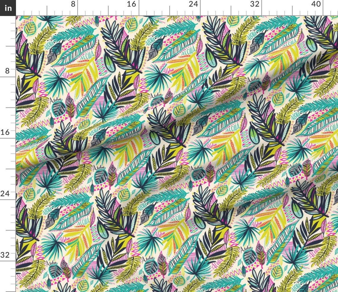 Modern Tribal Jungle Fabric Tribal Jungle Aloha by Laura May | Etsy