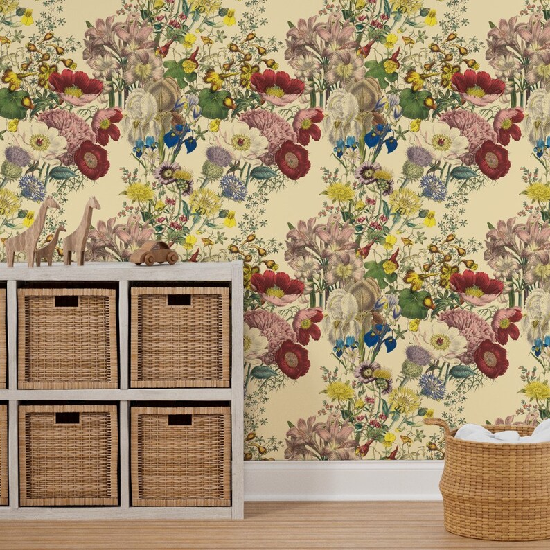 Flowers Fabric Bloomin' Lovely Trianon Cream by - Etsy