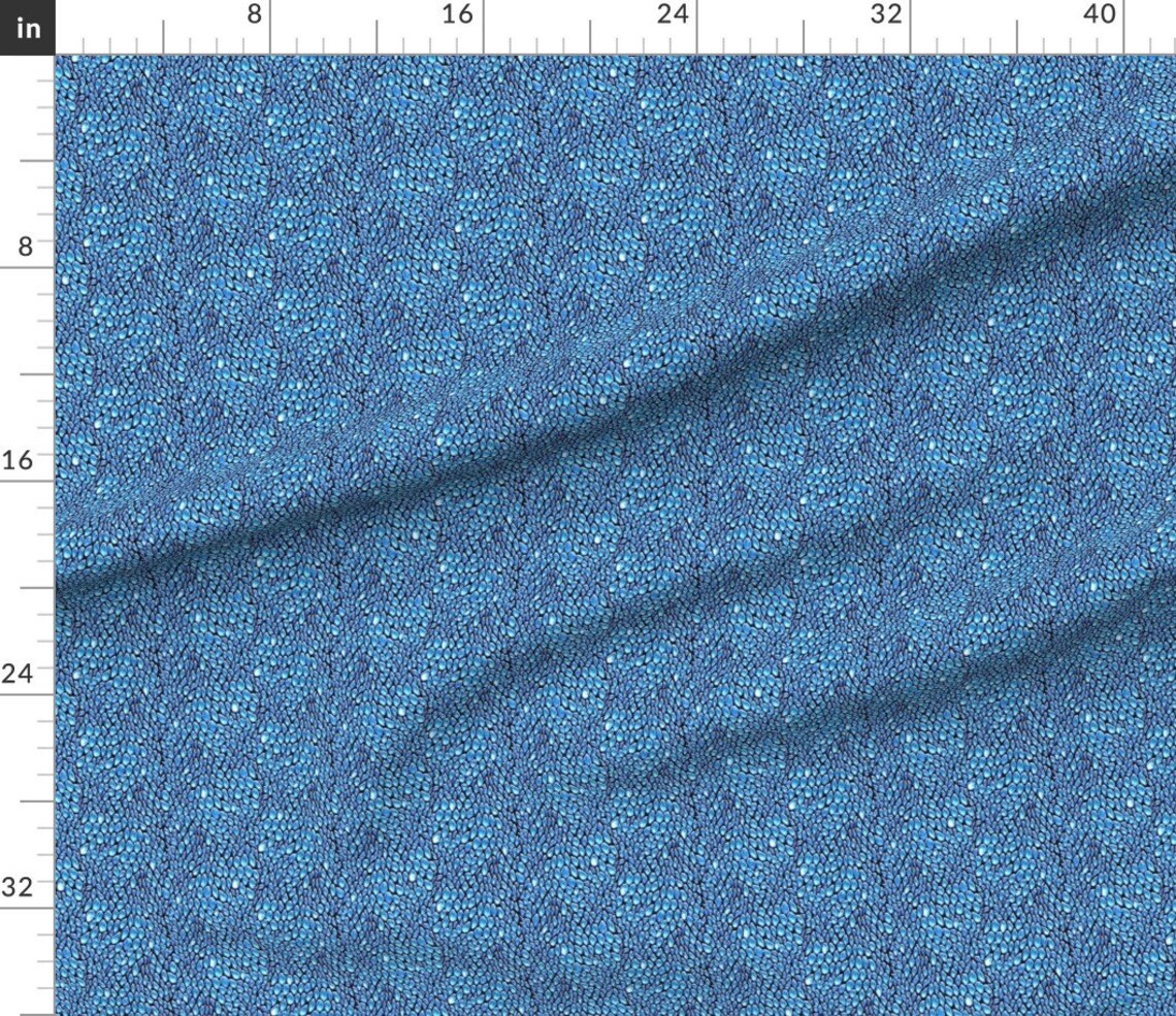Blue Dragon Scales Fabric Sparkle Blue Ice Metal Dragon - Etsy