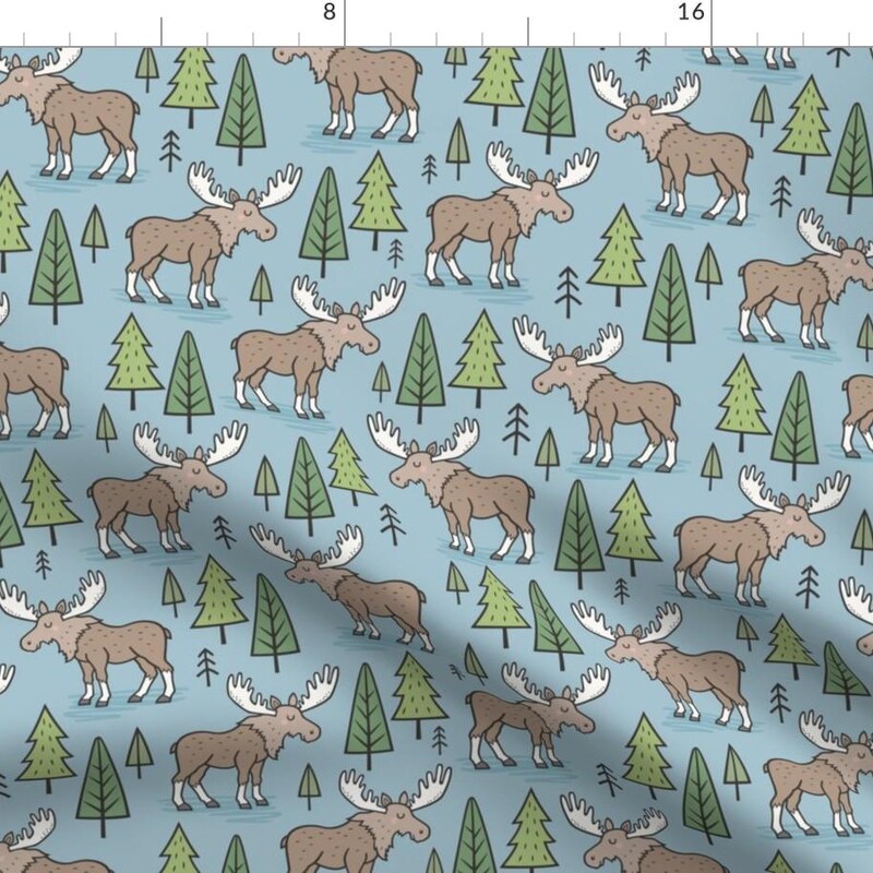 Blue Moose Fabric - Etsy
