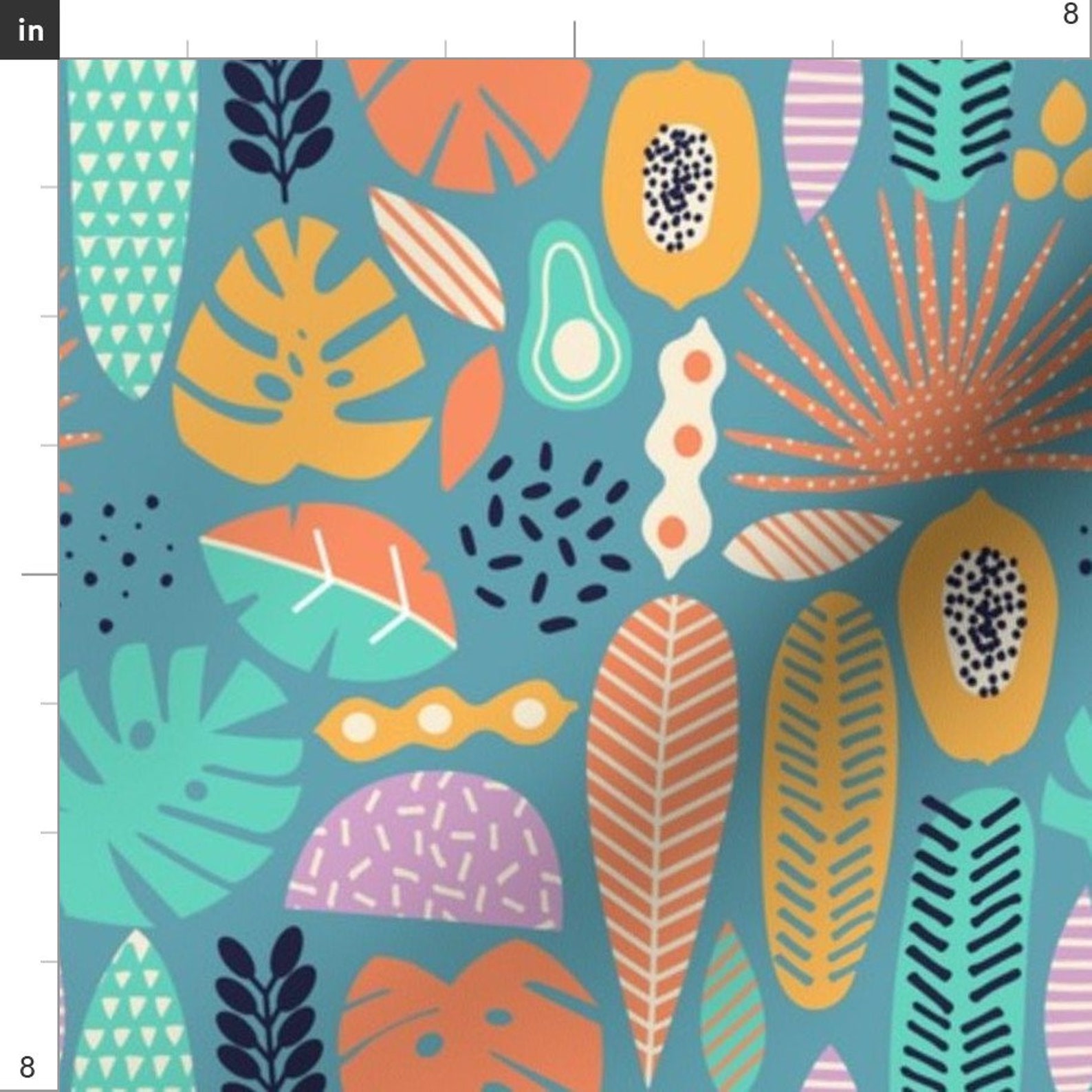 Tropical Fruit Fabric Tropical Pattern by Tasiania Summer - Etsy
