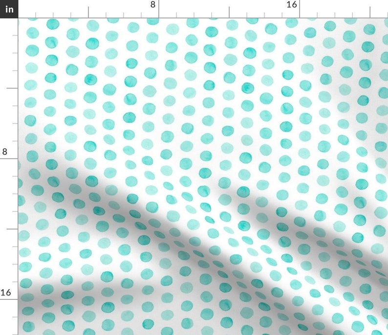 Watercolor Turquoise Polka Dots Designed by Nadia Hassan | Etsy