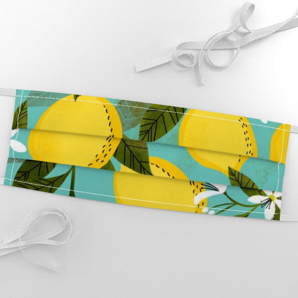 Lemons Yellow Citrus Fruits Fabric Zesty Lemonade by | Etsy