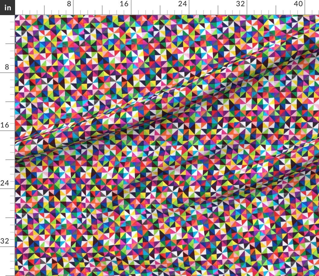 Rainbow Cheater Quilt Fabric Colorful Cheater Triangle | Etsy